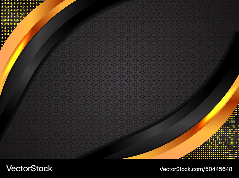 Black background ellipse shape with gold Vector Image
