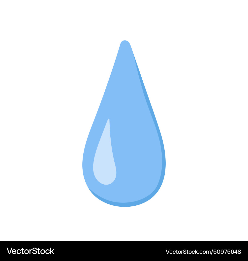 Clean water drop falling blue clear raindrop Vector Image