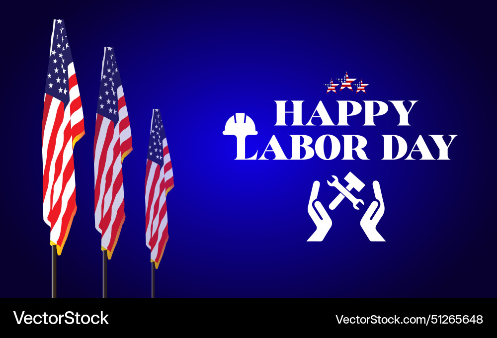 Colorful background happy labour day stylish text Vector Image