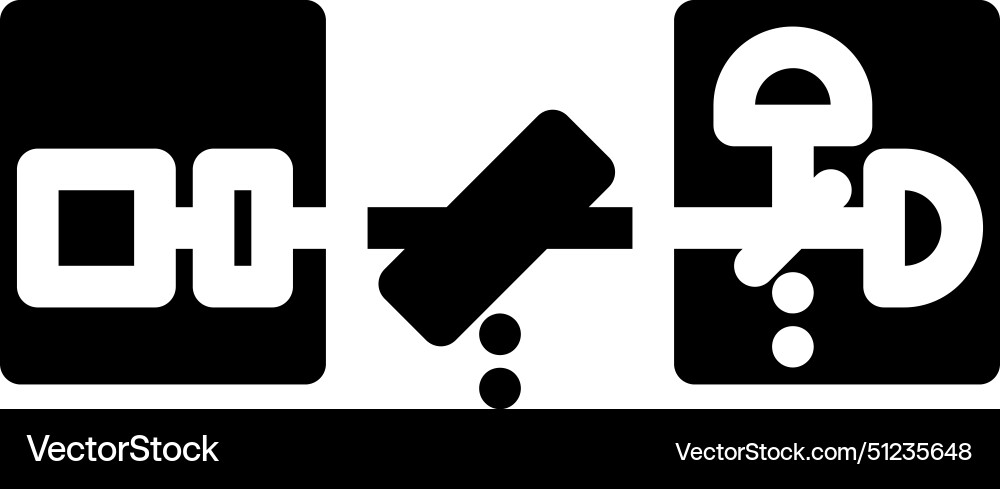 Communication quantum technology glyph icon Vector Image