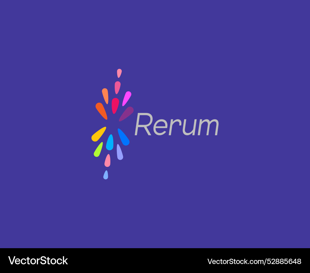 Creative flower from drops logo bright Royalty Free Vector