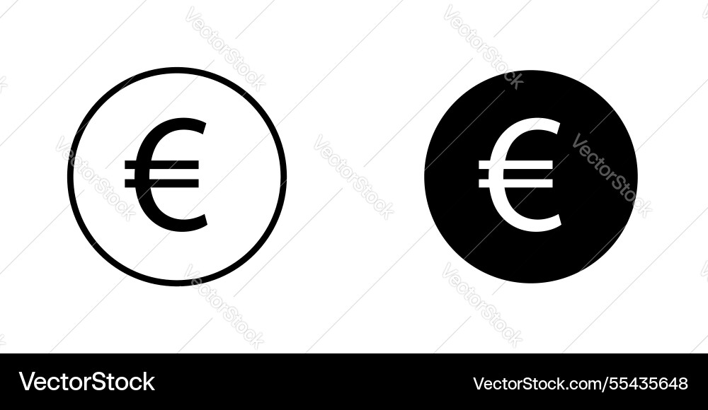 Euro icons thin line designs Royalty Free Vector Image