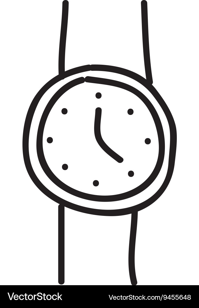 Hand watch drawing isolated icon design Royalty Free Vector