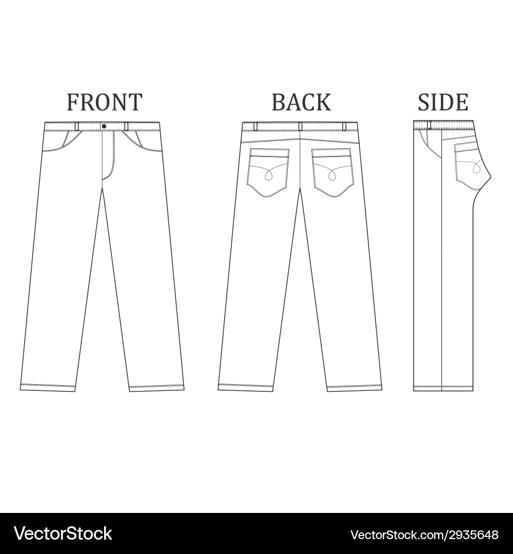 Long pant jeans Royalty Free Vector Image - VectorStock