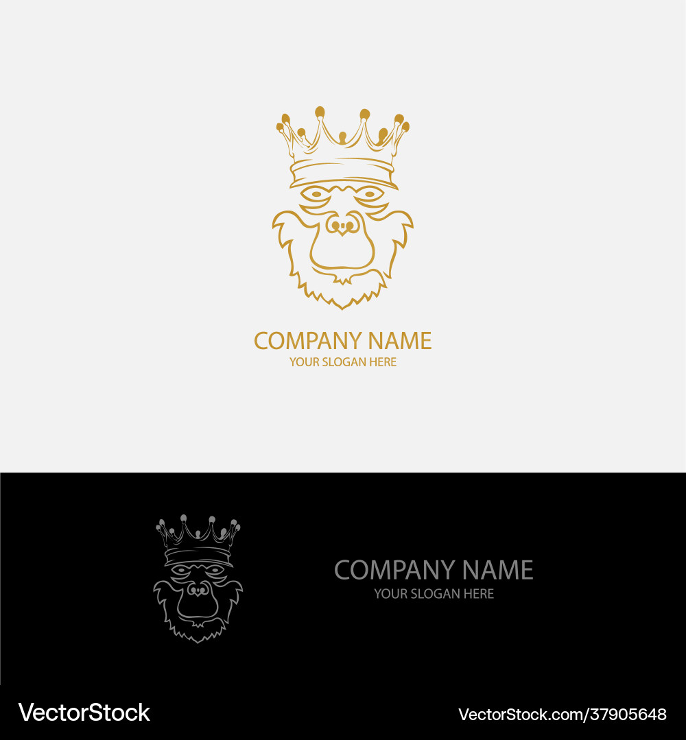 Monkey king abstract logo Royalty Free Vector Image