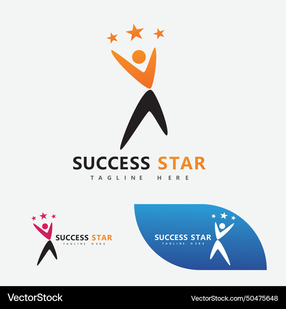 Success star people logo image Royalty Free Vector Image