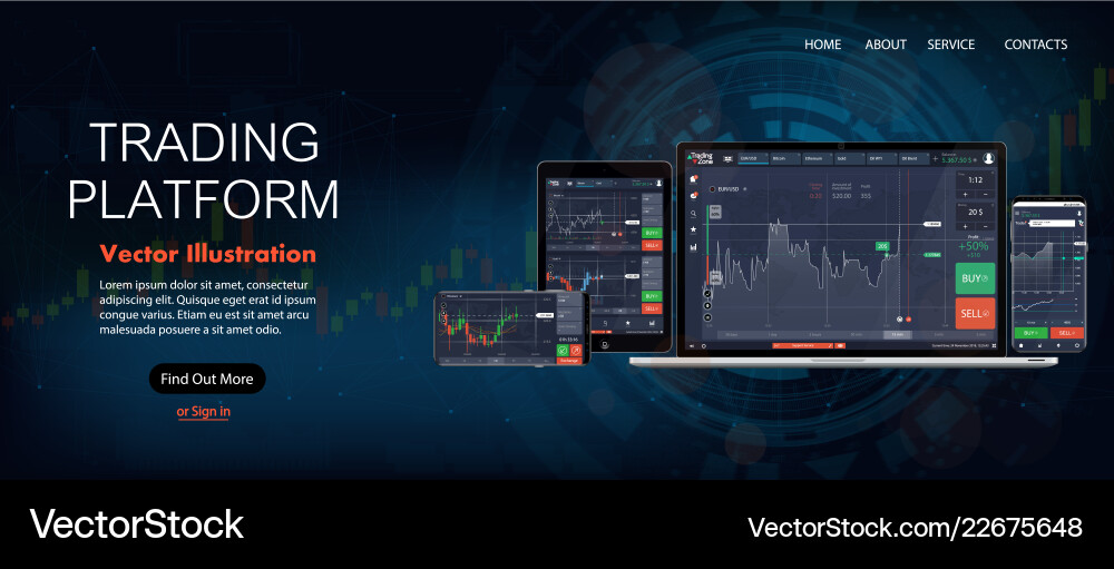 Trading Screen Template Royalty Free Vector Image