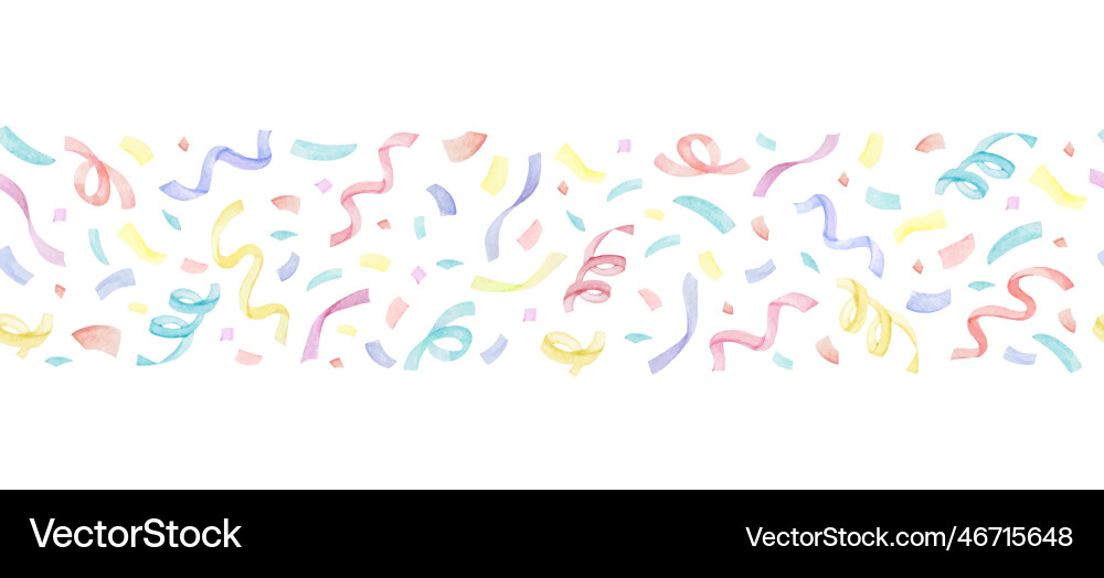 Watercolor colorful confetti border Royalty Free Vector