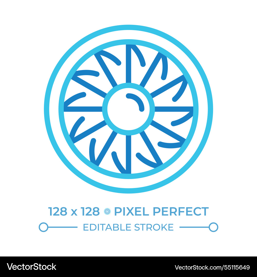 Aircraft engine turbine two color line icon Vector Image