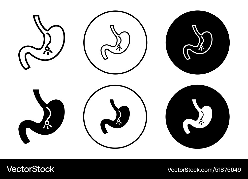 Endoscopy icon outline flat Royalty Free Vector Image