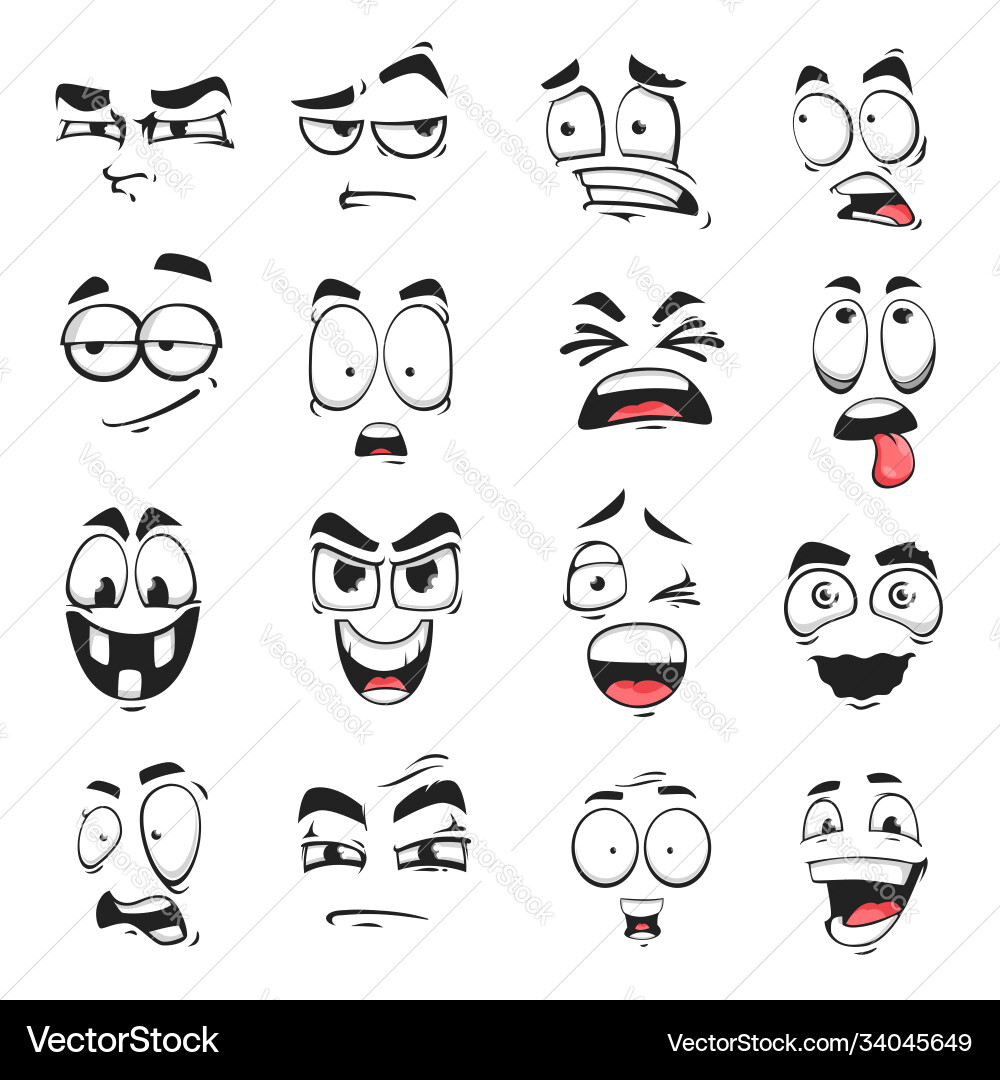 Funny Face Expressions - Icons Royalty Free Vector Image