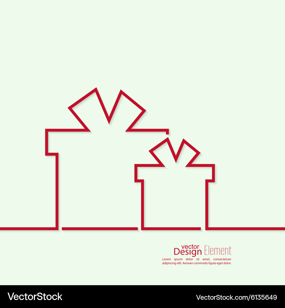 Gift box with shadow Royalty Free Vector Image