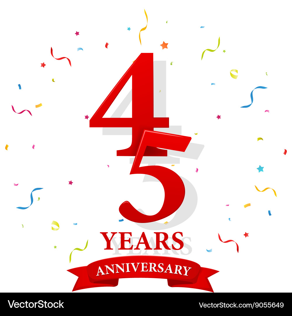 Happy anniversary celebration with confetti Vector Image