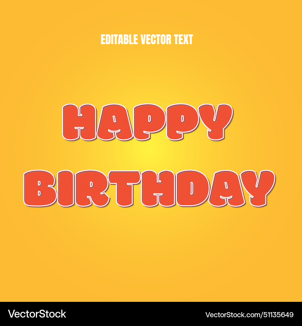 Happy birthday text effect Royalty Free Vector Image
