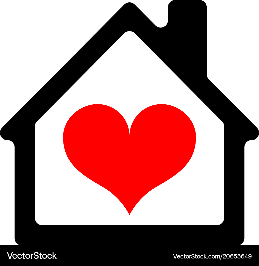 House icon with heart Royalty Free Vector Image
