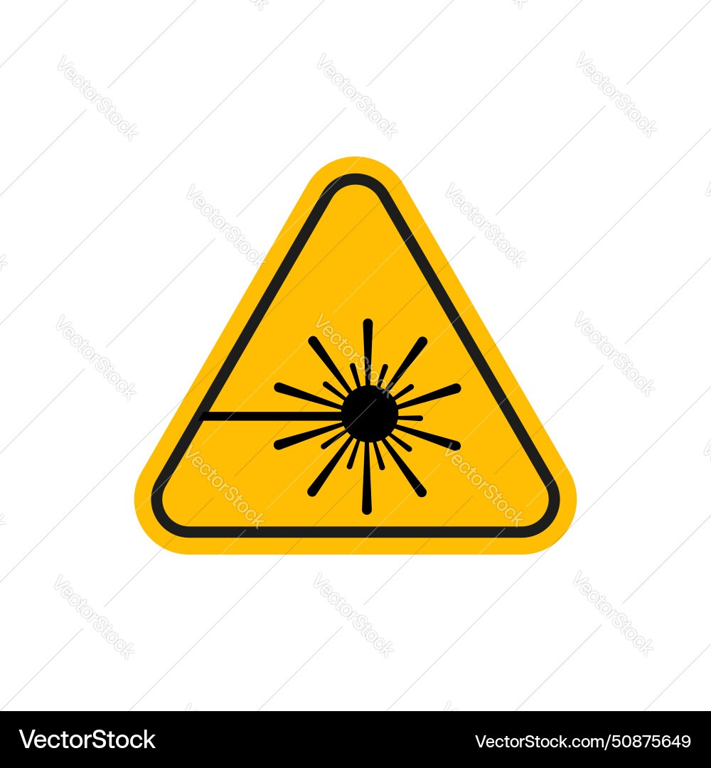 Laser warning icon set notice for areas with Vector Image