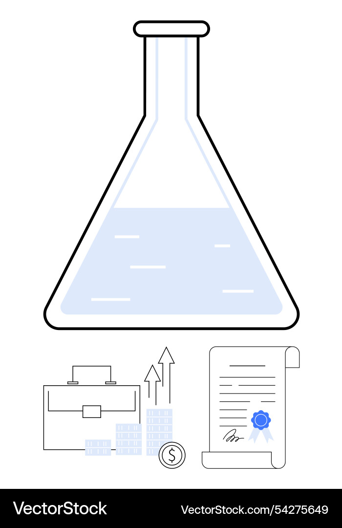 Scientific innovation depicted through flask Vector Image