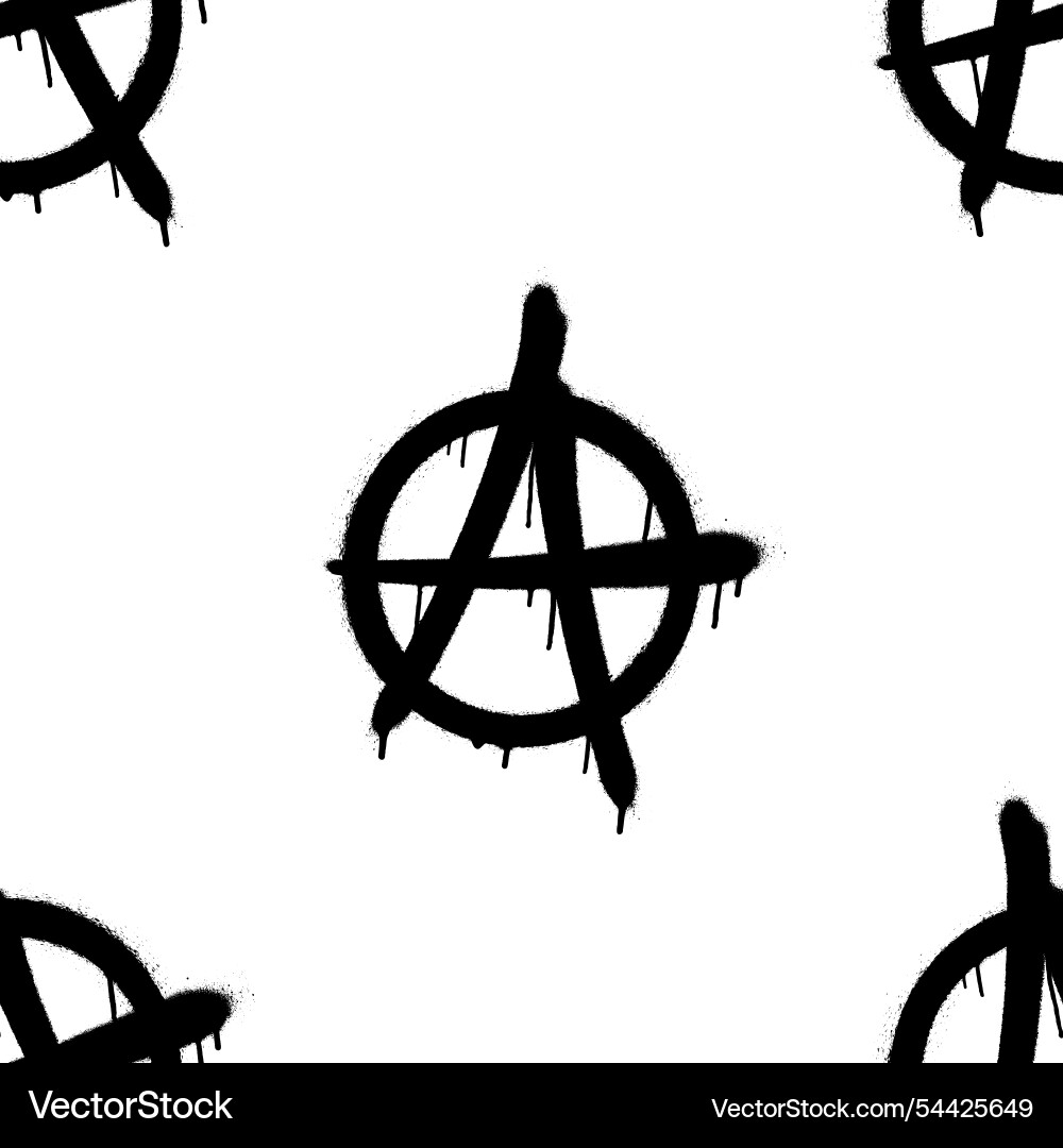 Seamless pattern of sprayed anarchy symbol Vector Image