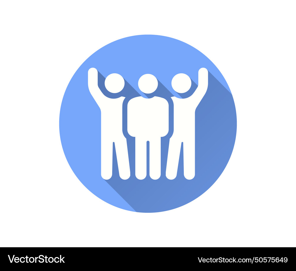 Team flat icon with long shadow for graphic Vector Image