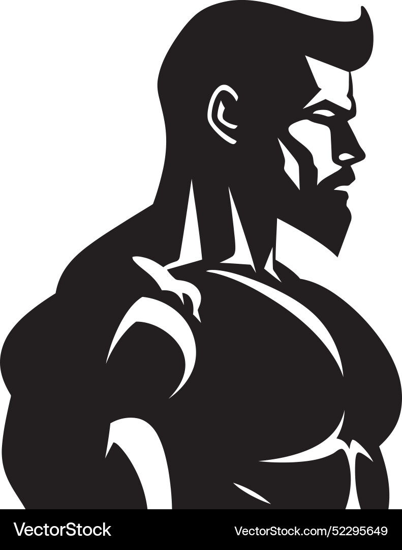 Verve ebony bodybuilder silhouette i Royalty Free Vector