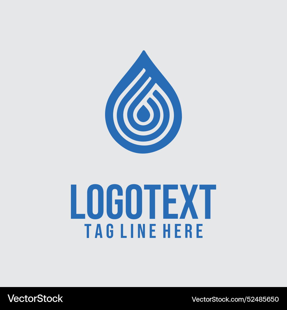 Linear water drop logo Royalty Free Vector Image