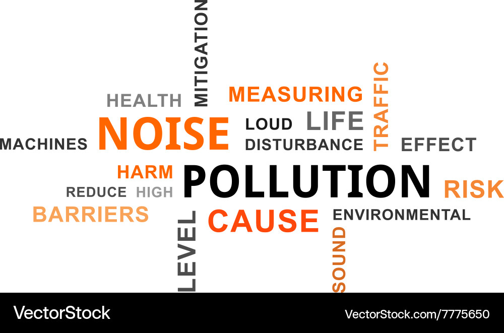 Noise Pollution Word Cloud Royalty Free Vector Image