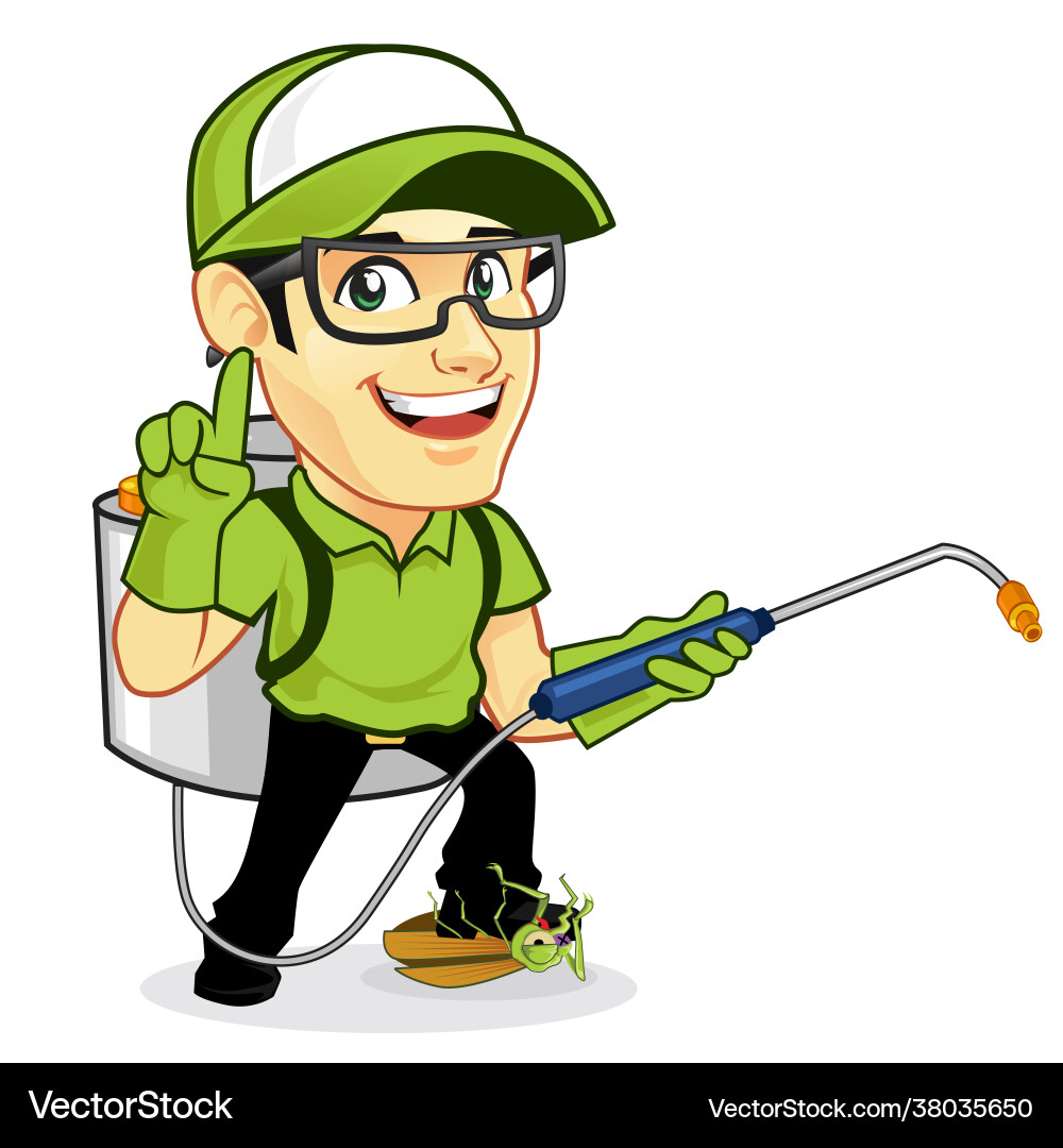 Pest control mascot cartoon Royalty Free Vector Image