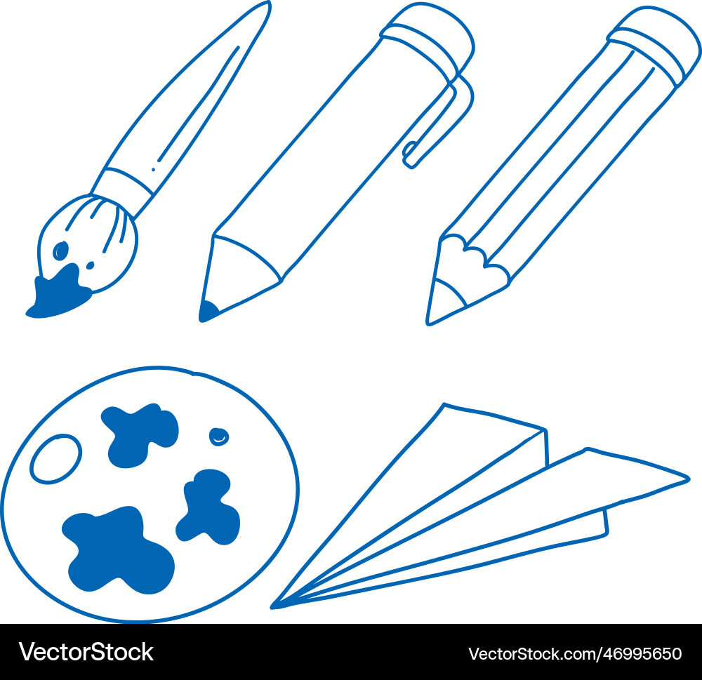 Simple doodle children drawing Royalty Free Vector Image