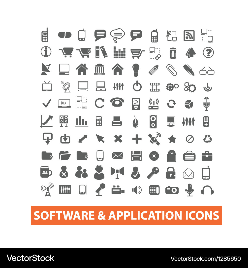 Software application icons set Royalty Free Vector Image
