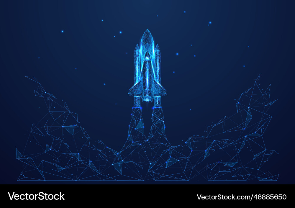 Space shuttle launch rocket Royalty Free Vector Image
