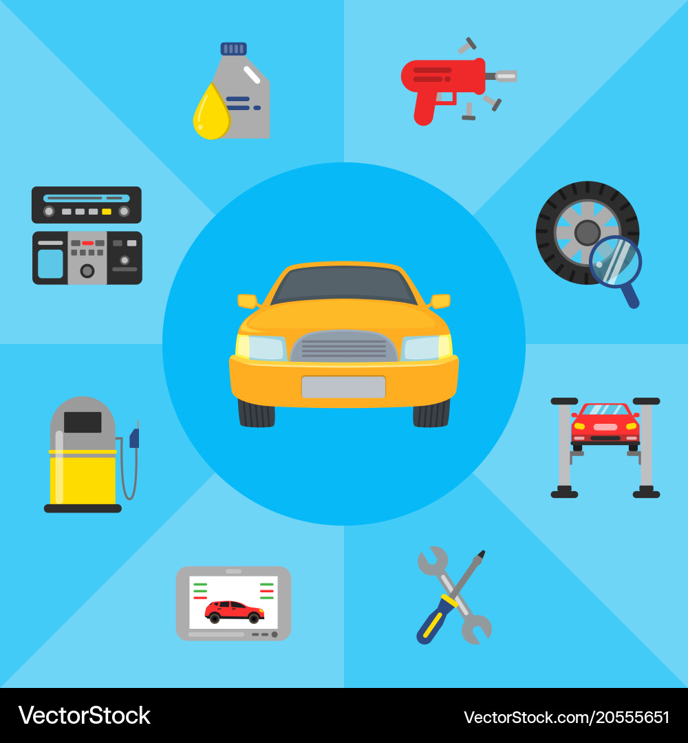 Car service elements Royalty Free Vector Image