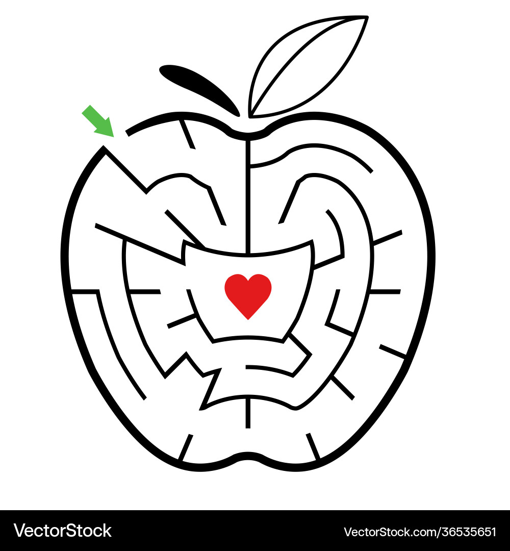 Easy maze game for kids printable activ Royalty Free Vector