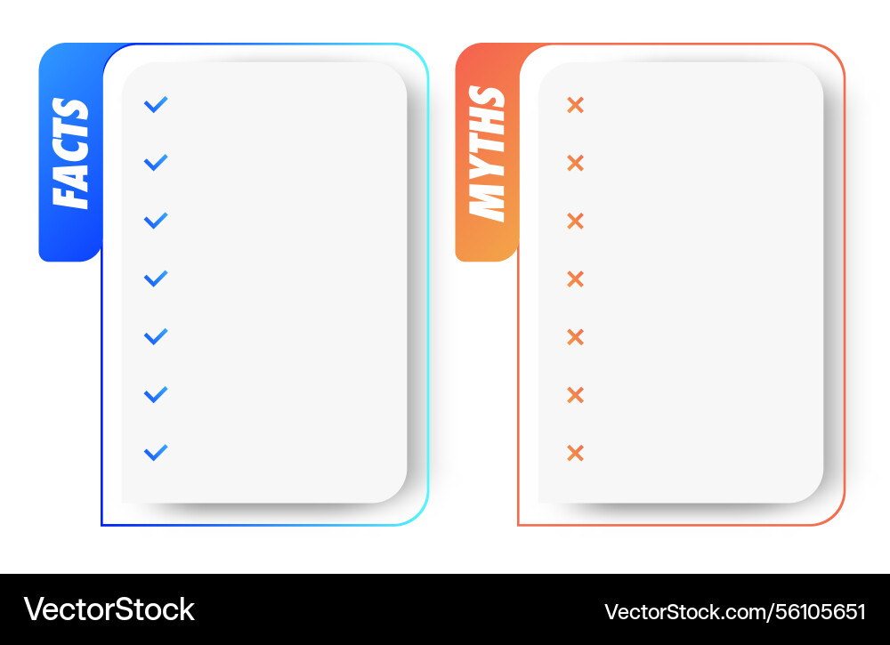 Facts and myths frame template Royalty Free Vector Image