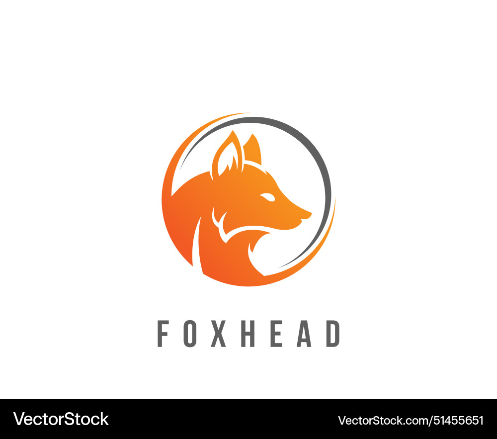 Fox head logo design Royalty Free Vector Image