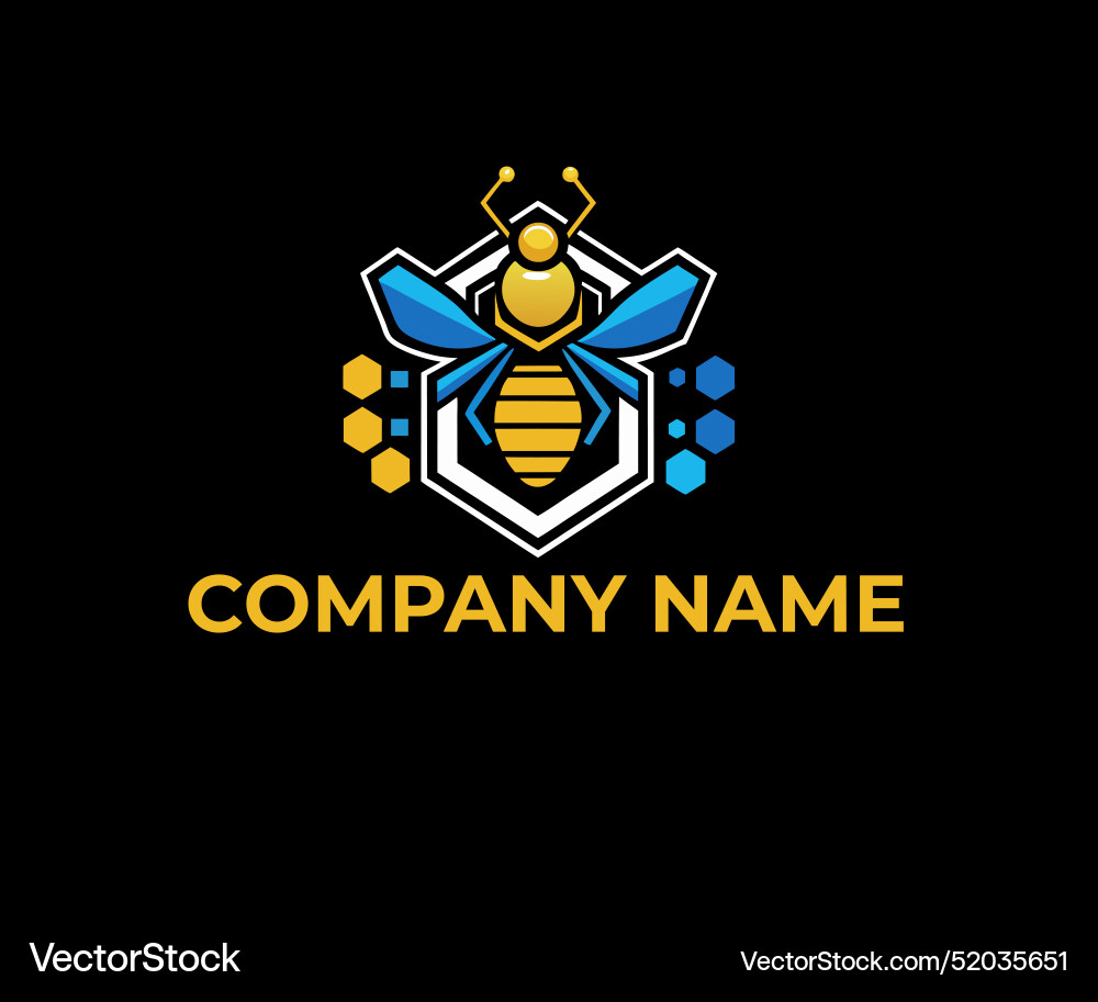 Honey bea logo design Royalty Free Vector Image