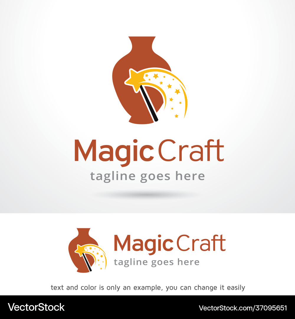 Magic craft logo template Royalty Free Vector Image