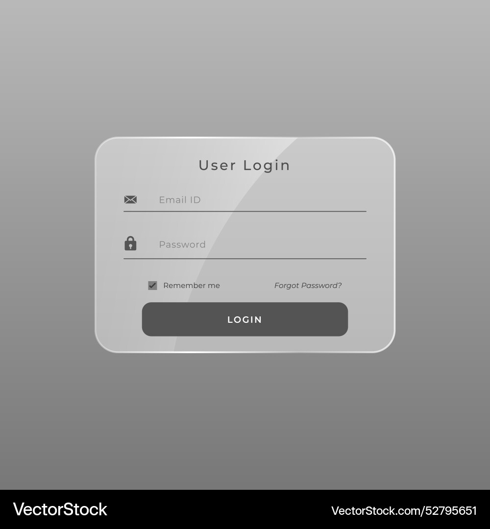 Secure username and password login page screen Vector Image