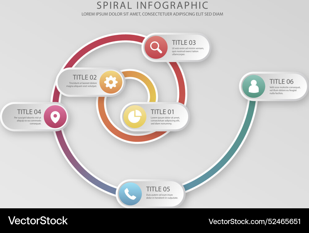 Spiral infographic concept Royalty Free Vector Image