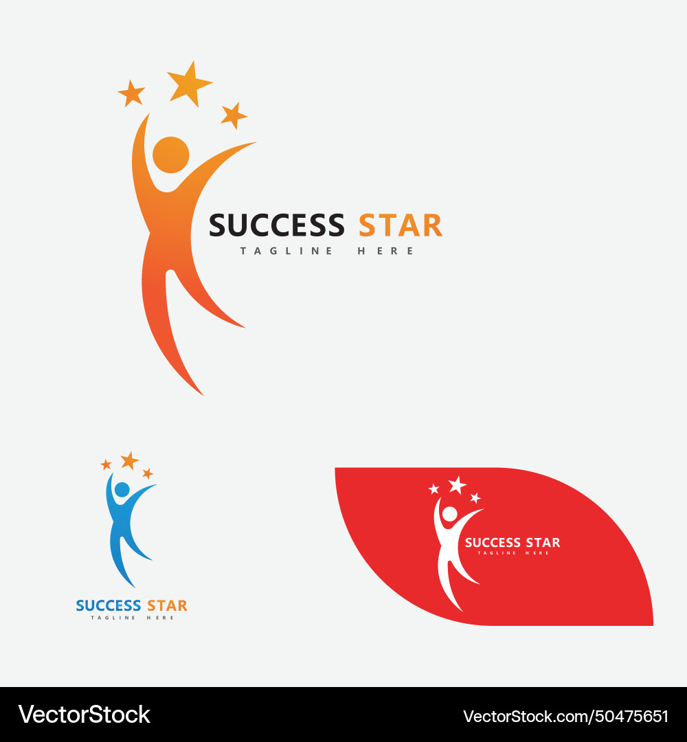 Success star people logo image Royalty Free Vector Image