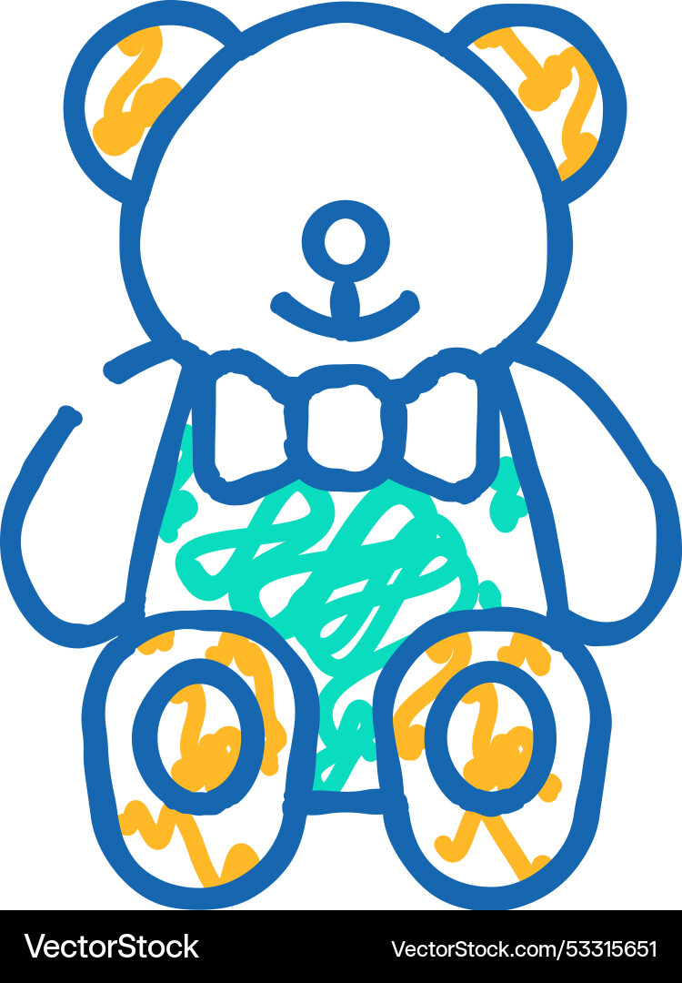 Toy teddy bear icon doodle Royalty Free Vector Image