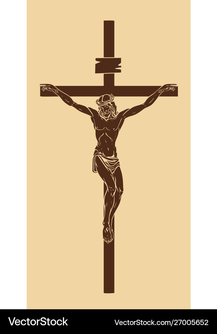 Crucifixion jesus christ a religious symbol Vector Image