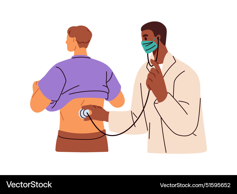 Doctor examining patient medical checkup Vector Image