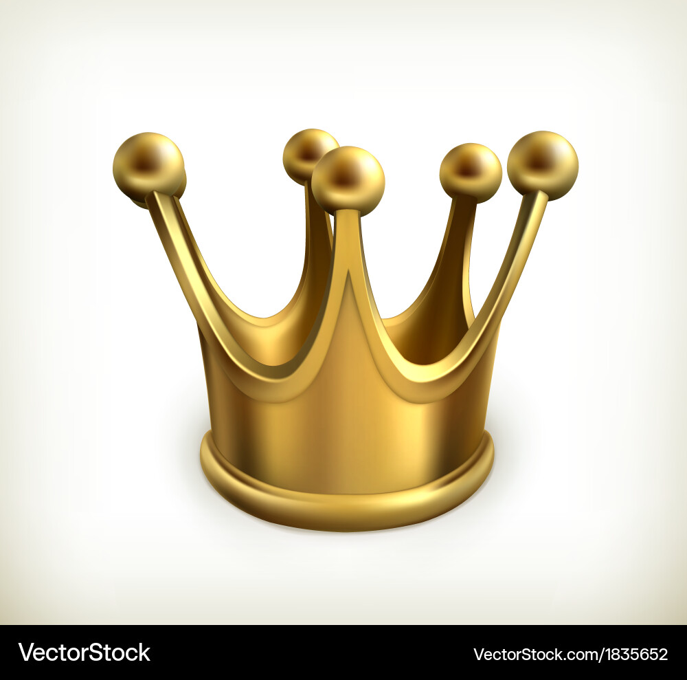 Gold Crown Icon - Regal Symbol Royalty Free Vector Image