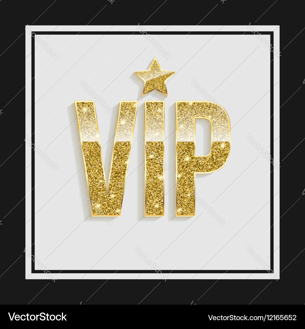 Golden symbol exclusivity label vip Royalty Free Vector