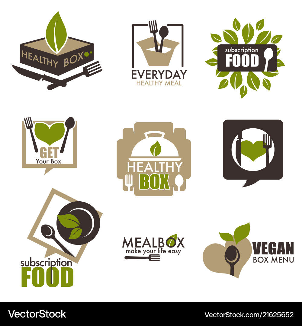 Healthy Food Subscription Icons Royalty Free Vector Image