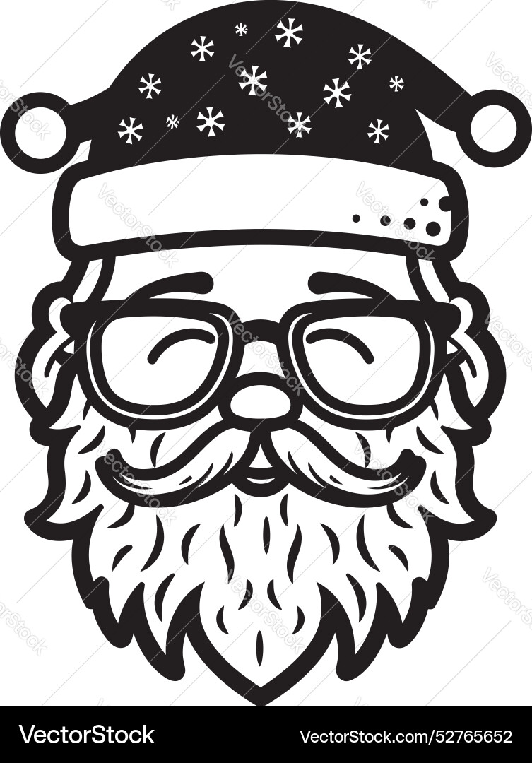 Santas beard brigade iconic hipster logo design Vector Image