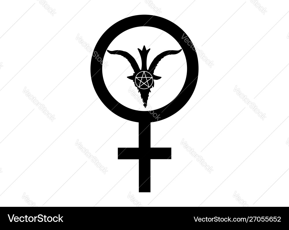 Satanic symbol icon sigil baphomet 666 satan Vector Image