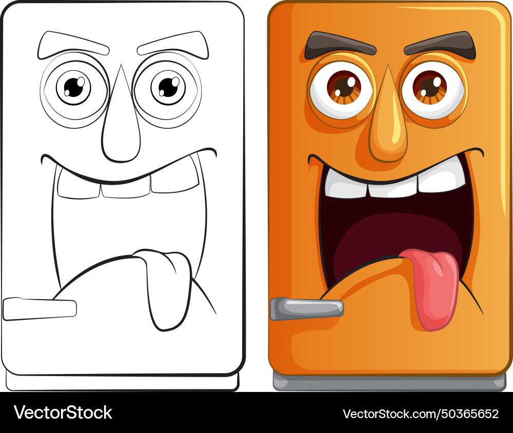 Two cartoon characters expressing playful emotions