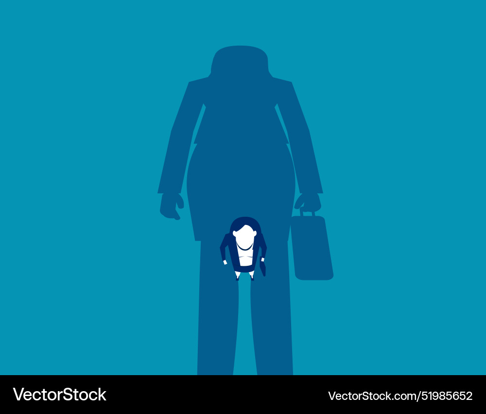 Under a shadow of powerful leader business Vector Image
