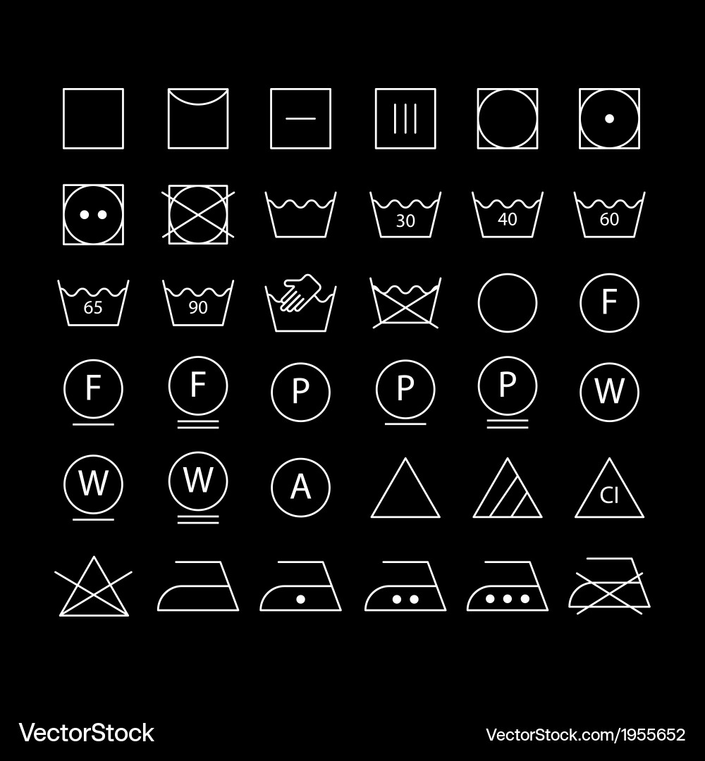 White washing symbols Royalty Free Vector Image